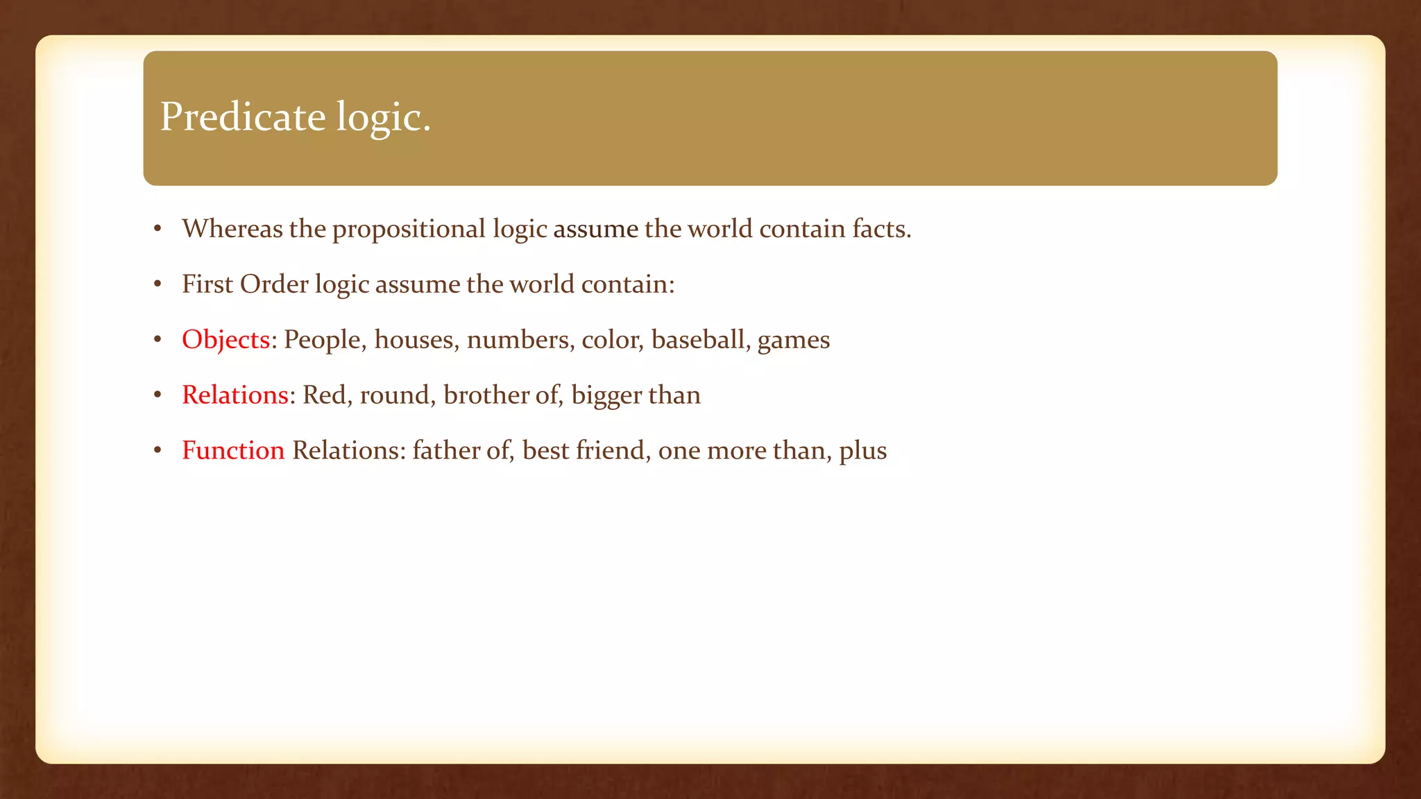 First Order Logic Pptx Programming Languages Computing