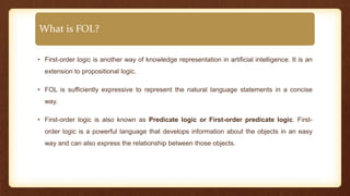 First Order Logic | PPTX | Programming Languages | Computing