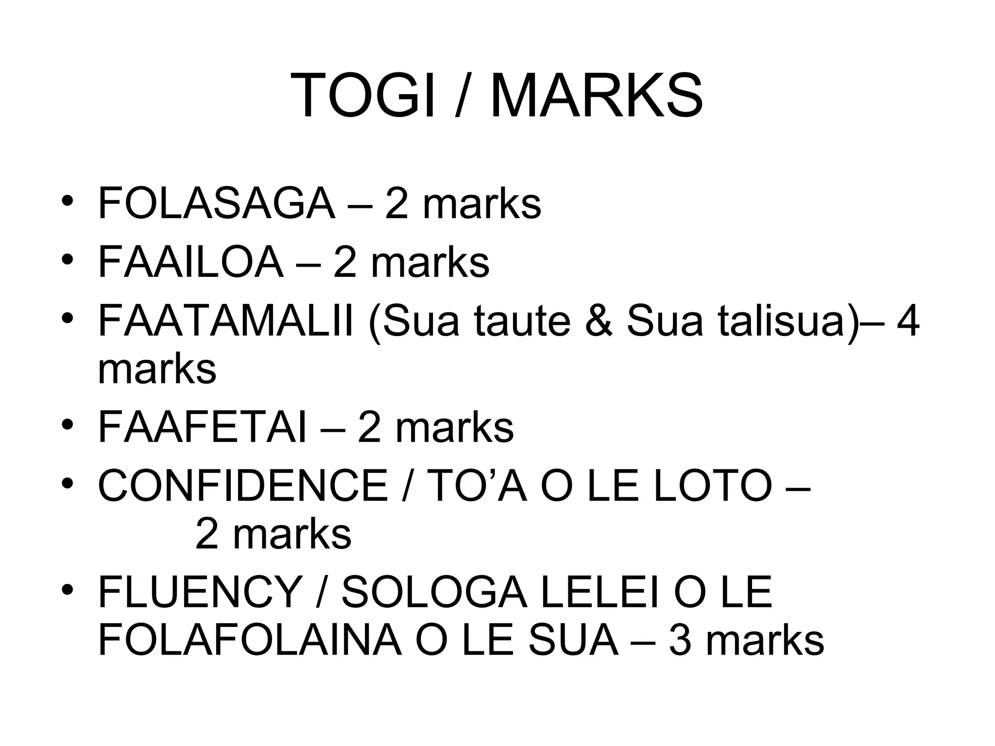 Folafolaga O Sua - Aganuu, Suataute, Faaloaloaga | PPT