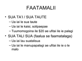 Folafolaga O Sua - Aganuu, Suataute, Faaloaloaga | PPT