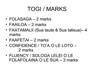 Folafolaga O Sua - Aganuu, Suataute, Faaloaloaga | PPT