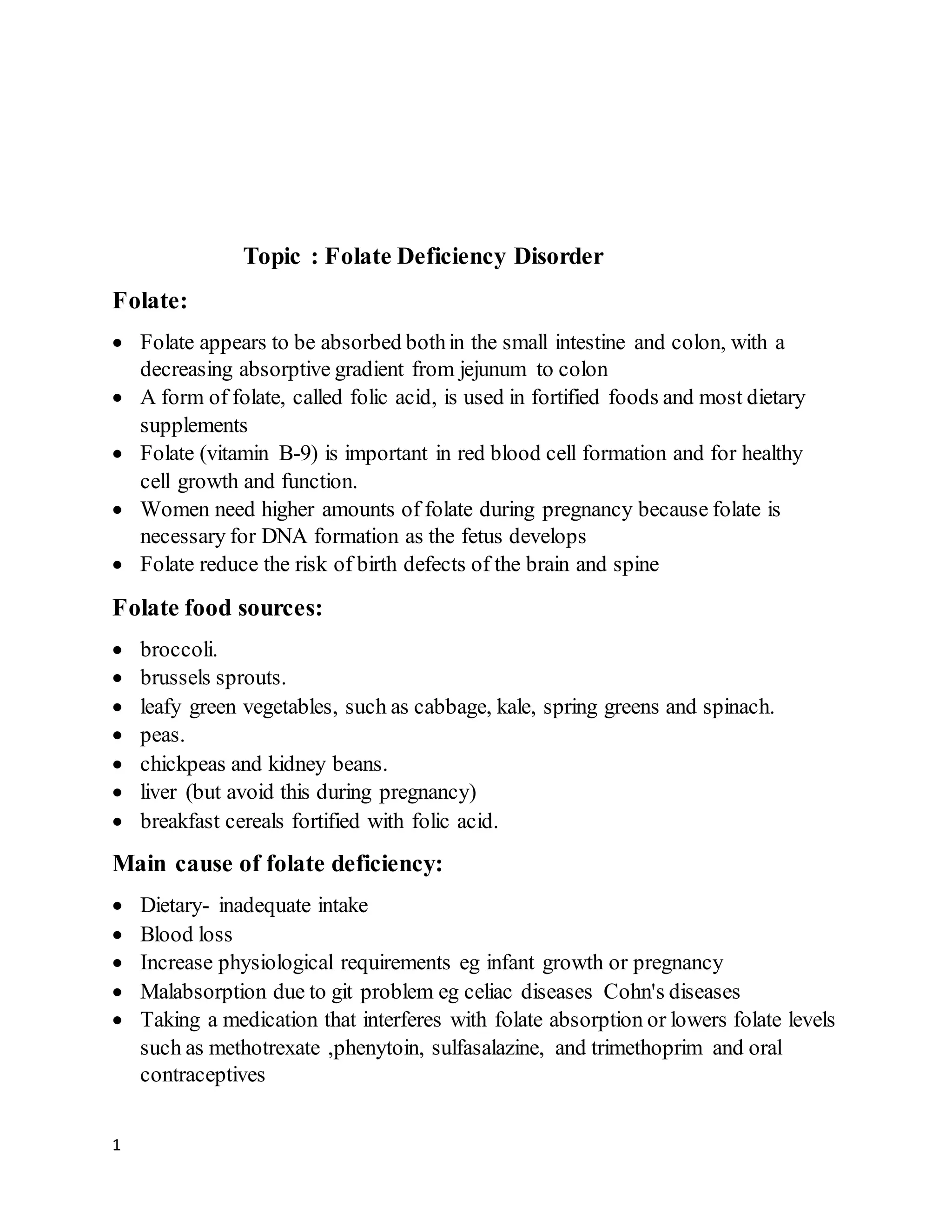 Folate and deficiency disorder (1) (1) | PDF