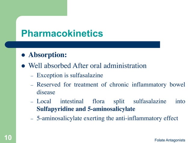 Folate antagonists- Sulfonamides and Trimethoprim | PPT