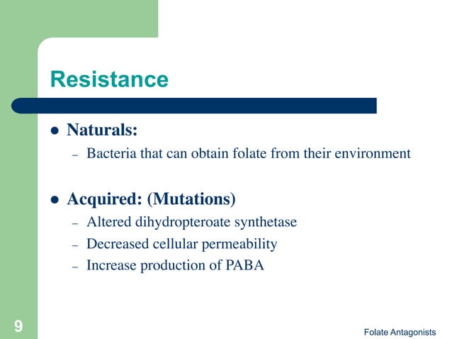 Folate antagonists- Sulfonamides and Trimethoprim | PPT