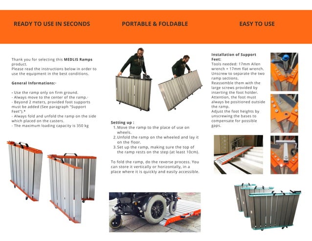 Portable Foldable Wheelchair Ramp User Manual | PDF