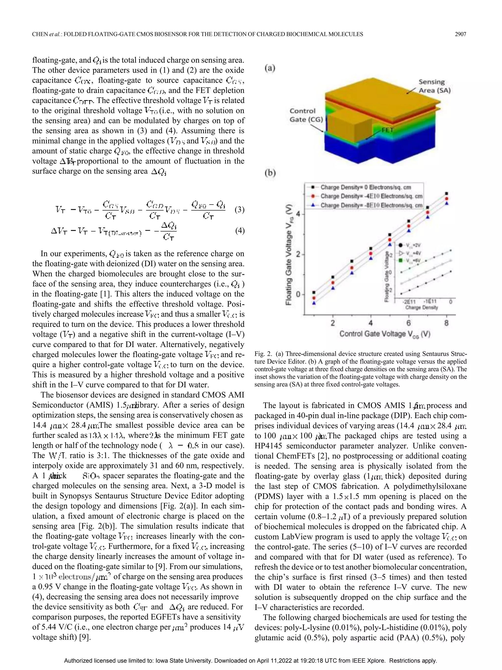 Folded Floating Gate CMOS Biosensor for Nano Charge Sensing | DOCX