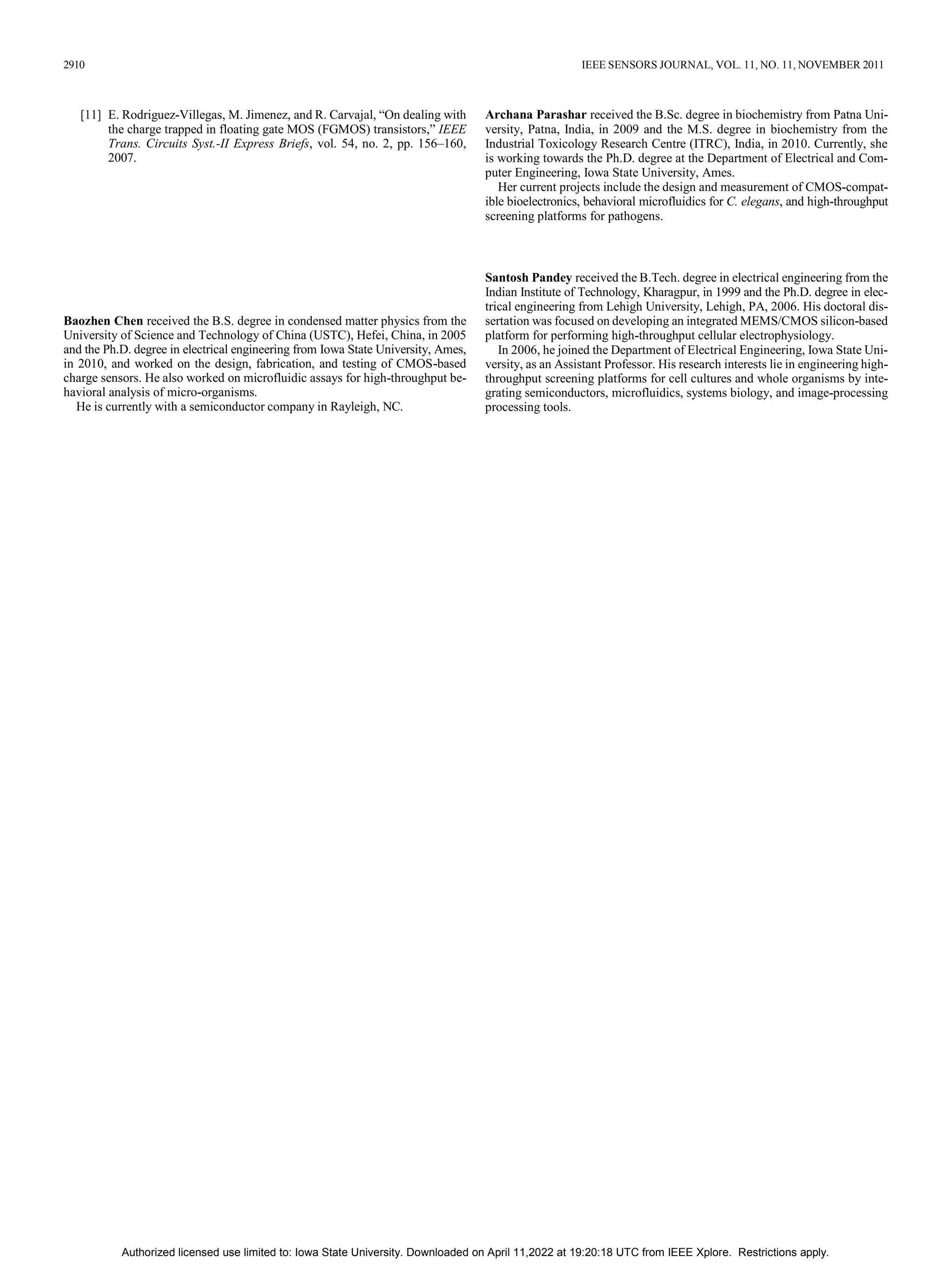 Folded Floating Gate CMOS Biosensor for Nano Charge Sensing | DOCX