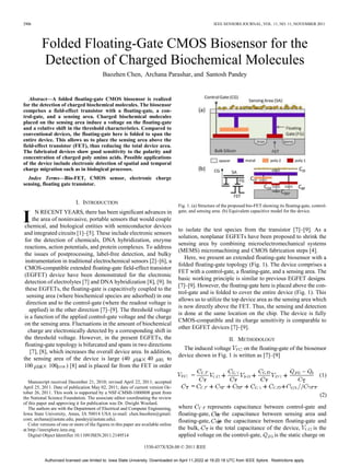 Folded Floating Gate CMOS Biosensor for Nano Charge Sensing | DOCX | Consumer Electronics ...