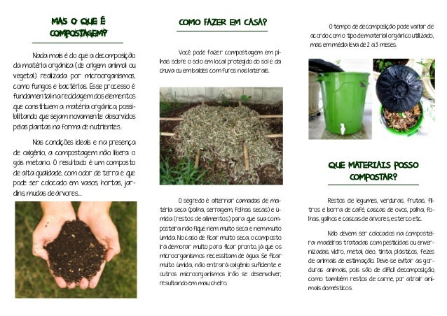 Folder de compostagem e vermicompostagem doméstica