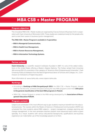 Postgraduate Studies MBA Programs | PDF
