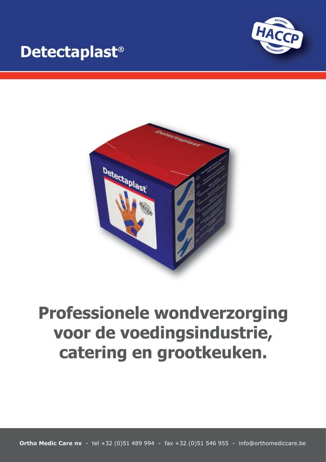 Brochure Detectaplast Detecteerbare HACCP gecertificeerde producten ...