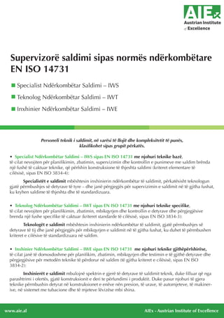 SUPERVIZOR NDËRKOMBËTAR I PERSONELIT TË SALDIMIT SIPAS NORMËS EN ISO 14731 | PDF