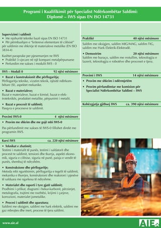 SUPERVIZOR NDËRKOMBËTAR I PERSONELIT TË SALDIMIT SIPAS NORMËS EN ISO 14731 | PDF