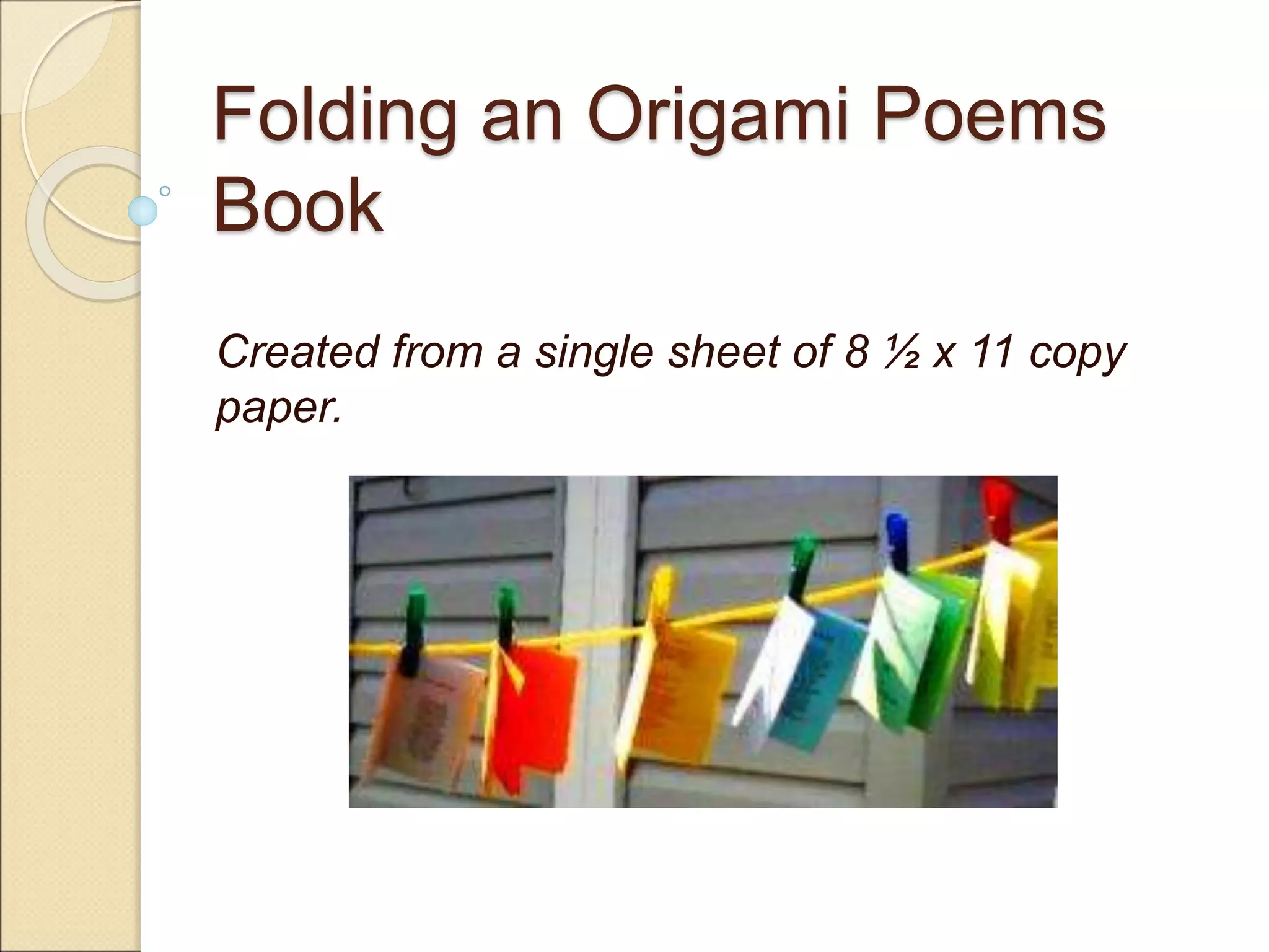 Folding An Origami Poems Book 2 | PPT