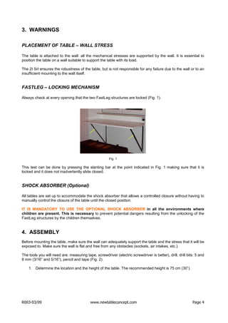 Folding Table - User Manual Rev. 03 | PDF