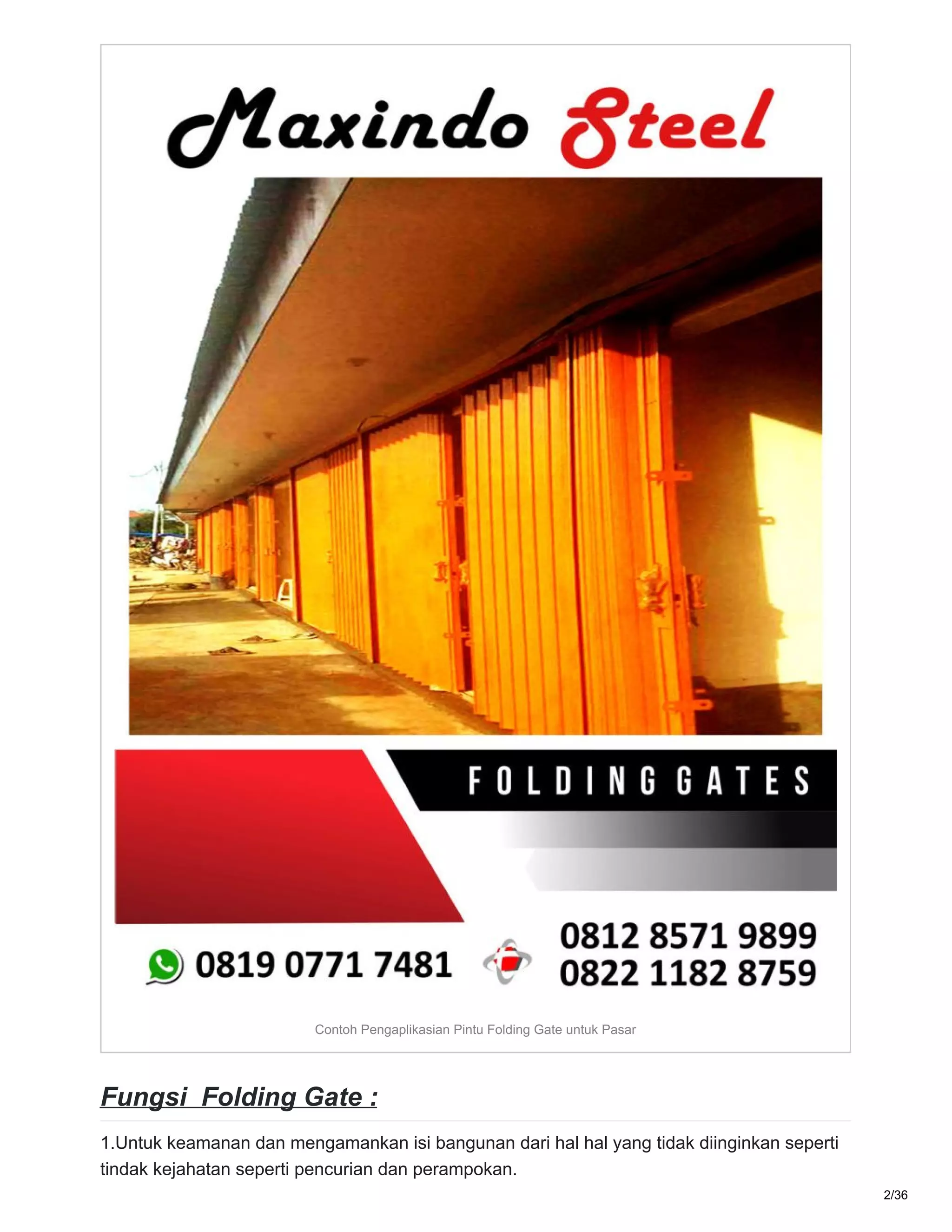 Folding gate maxindo steel | PDF