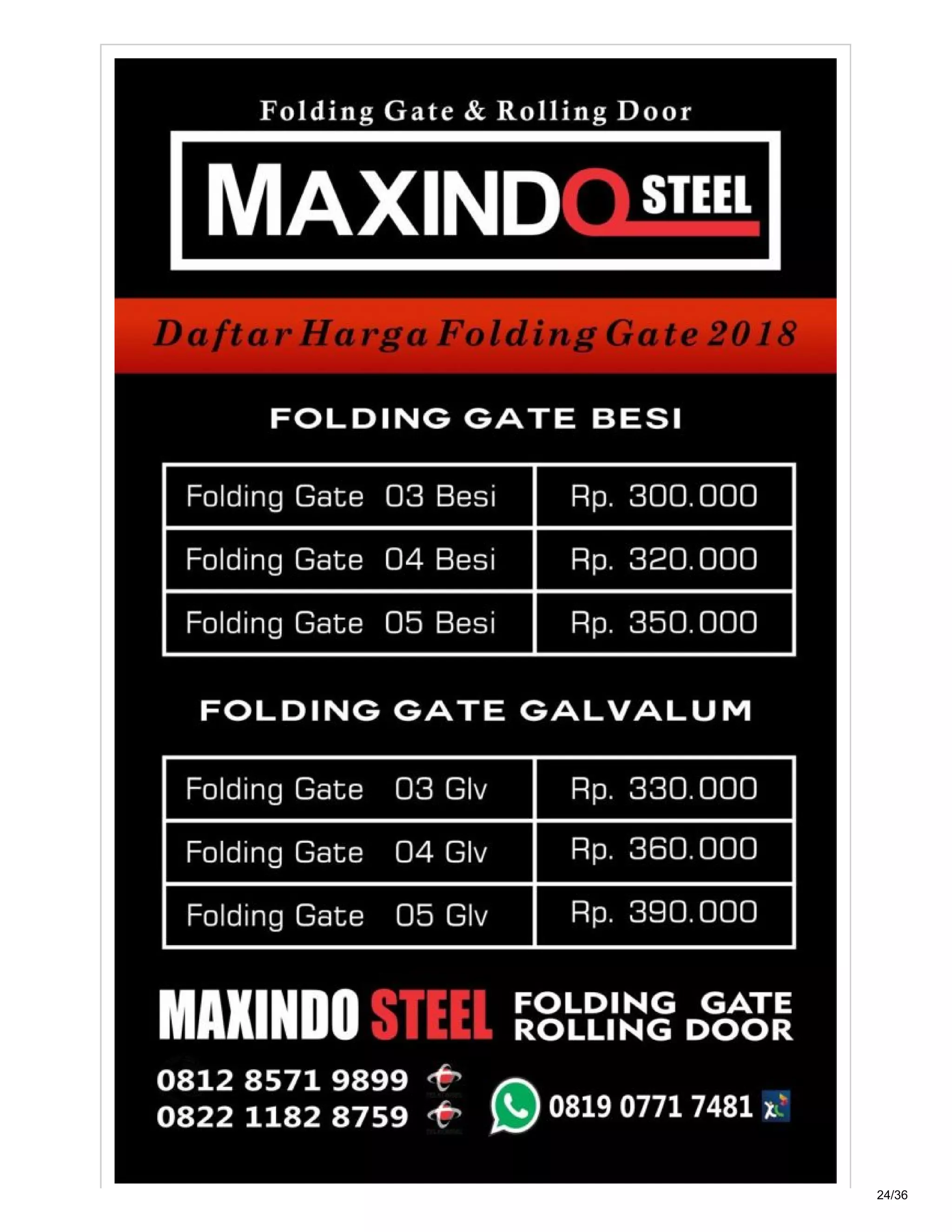 Folding gate maxindo steel | PDF