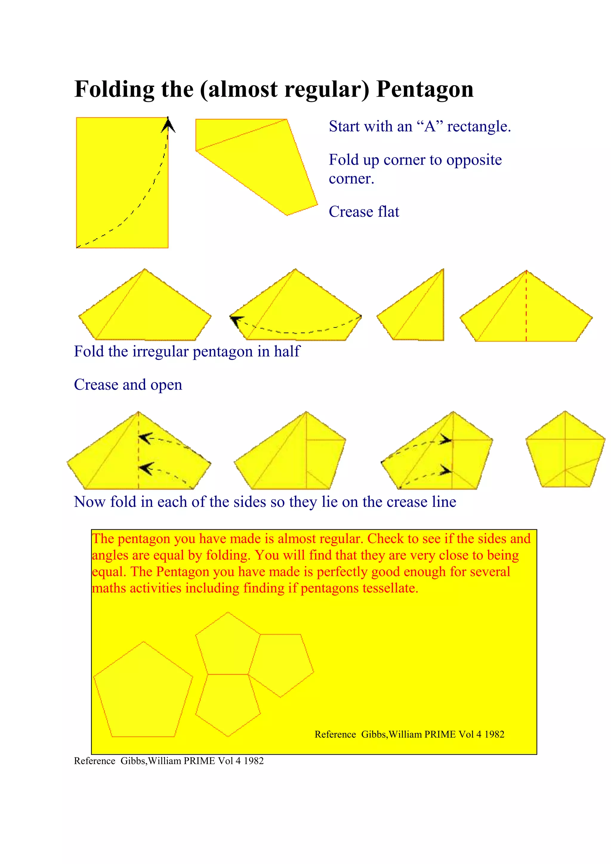 Folding pentagon simple shapes | DOCX