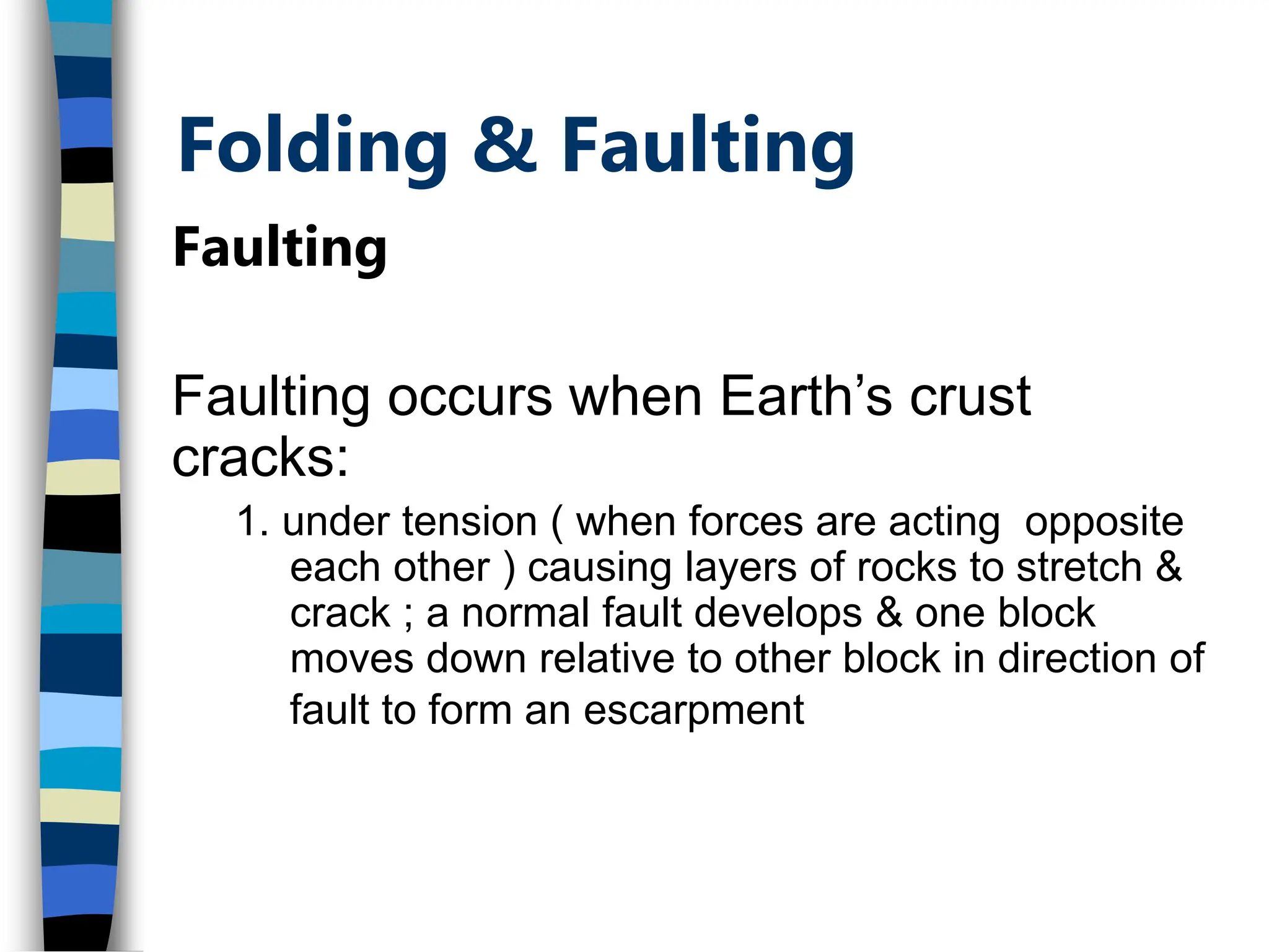 Concept of Folds & Faults in Geology Mining Engineering | PPT