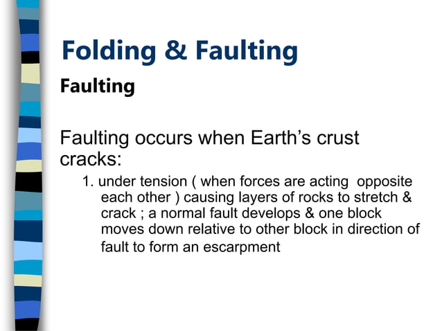 Concept of Folds & Faults in Geology Mining Engineering | PPT