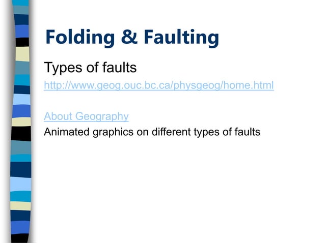 Concept of Folds & Faults in Geology Mining Engineering | PPT