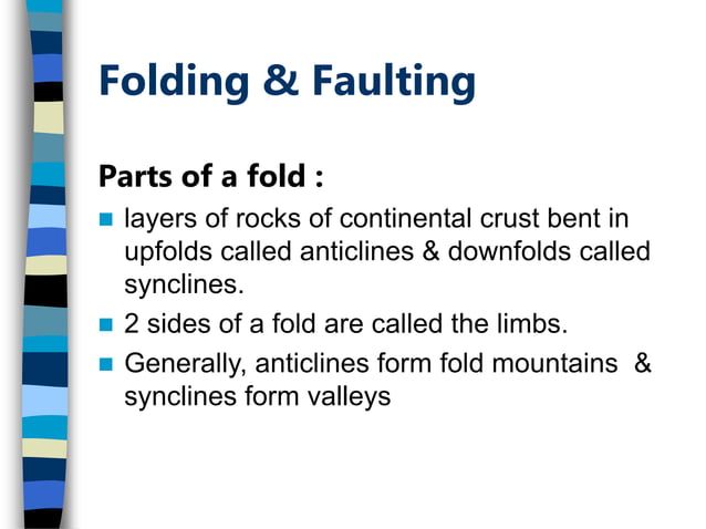 Concept of Folds & Faults in Geology Mining Engineering | PPT