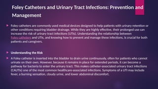 Foley Catheters and Urinary Tract Infections Prevention and Management.pptx