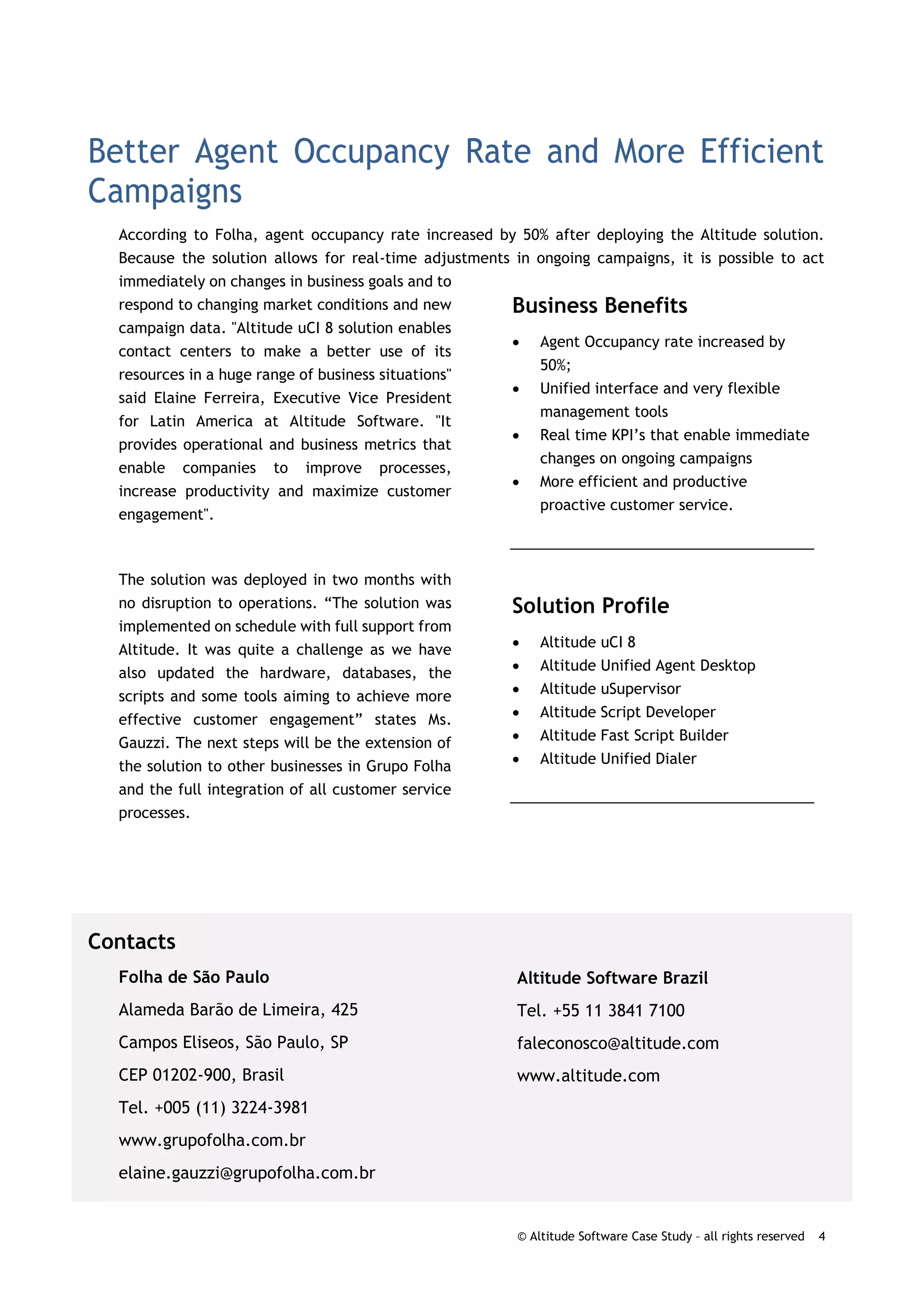 Folha de Sao Paulo improves customer service management with new ...