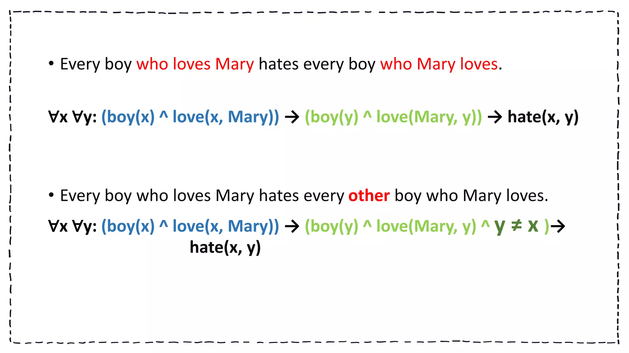First Order Predicate Logic Examples| Different Examples | PPT