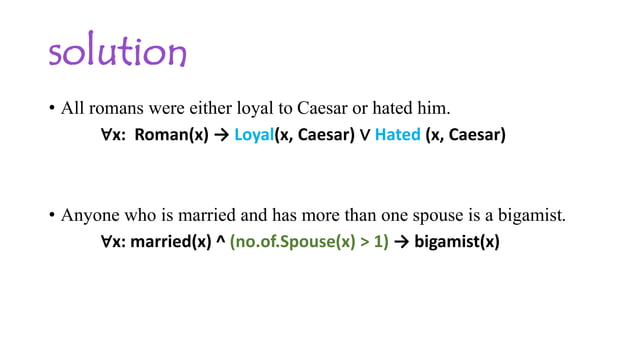 First Order Predicate Logic Examples| Different Examples | PPT