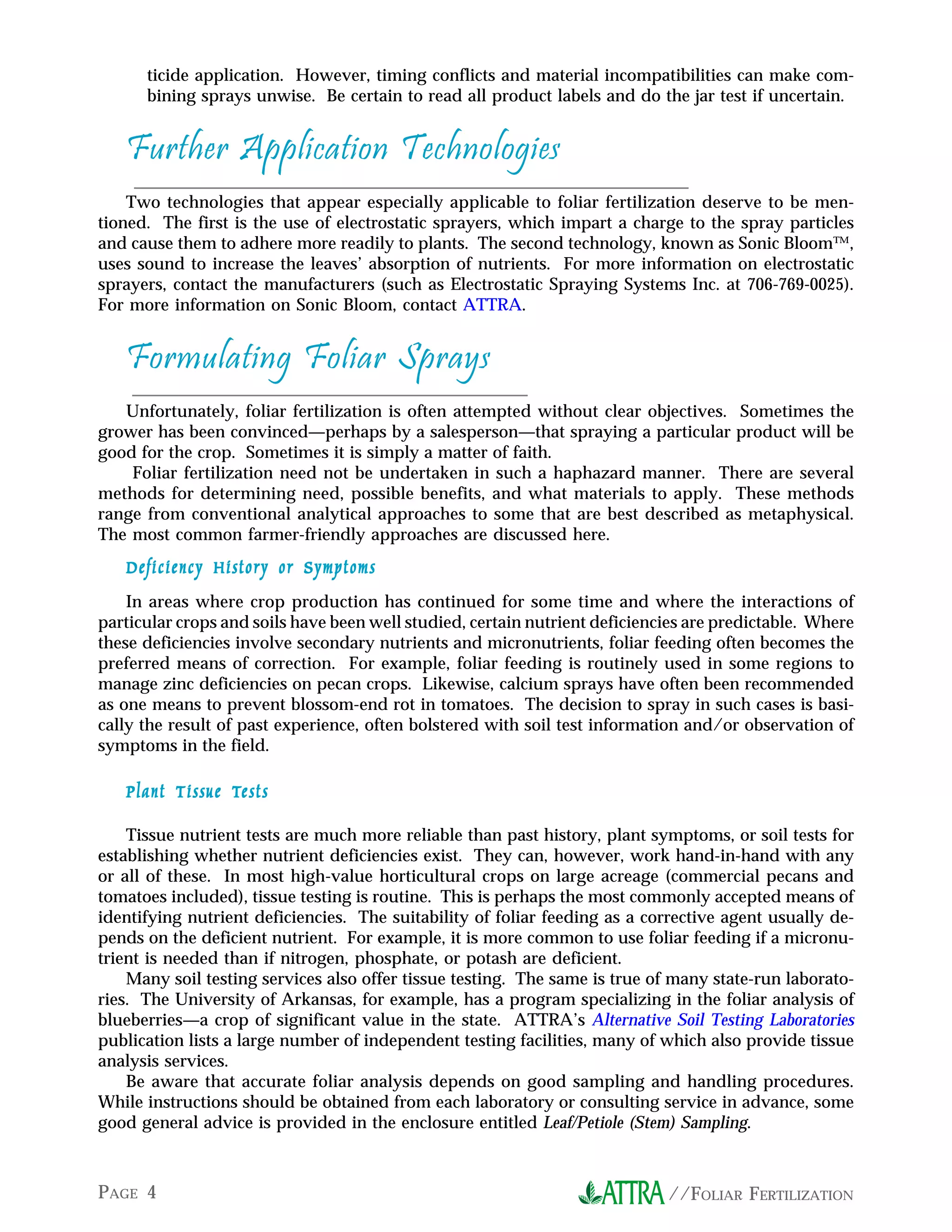 Foliar Fertilization | PDF