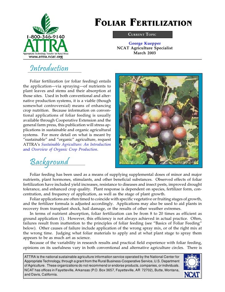 Foliar Fertilization