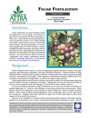 Foliar Fertilization | PDF