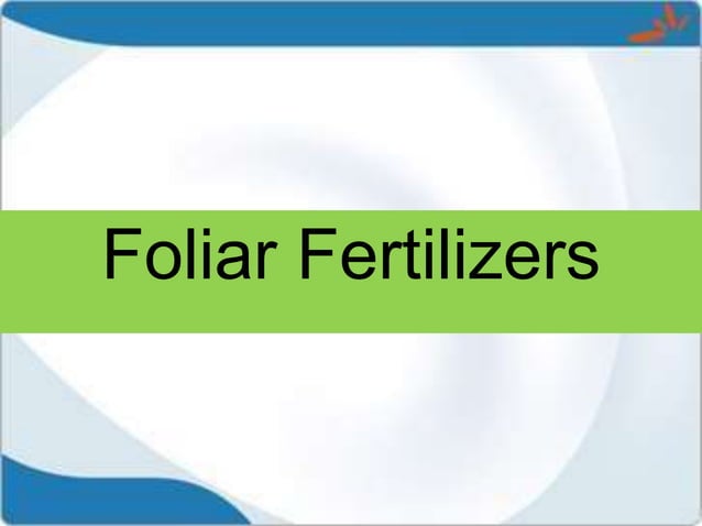 Foliar Application Nutrients To Plant Pptx