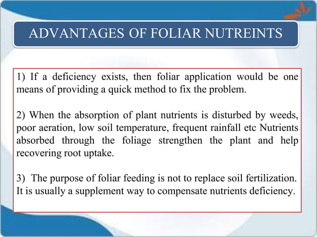 Foliar Application Nutrients To Plant Pptx