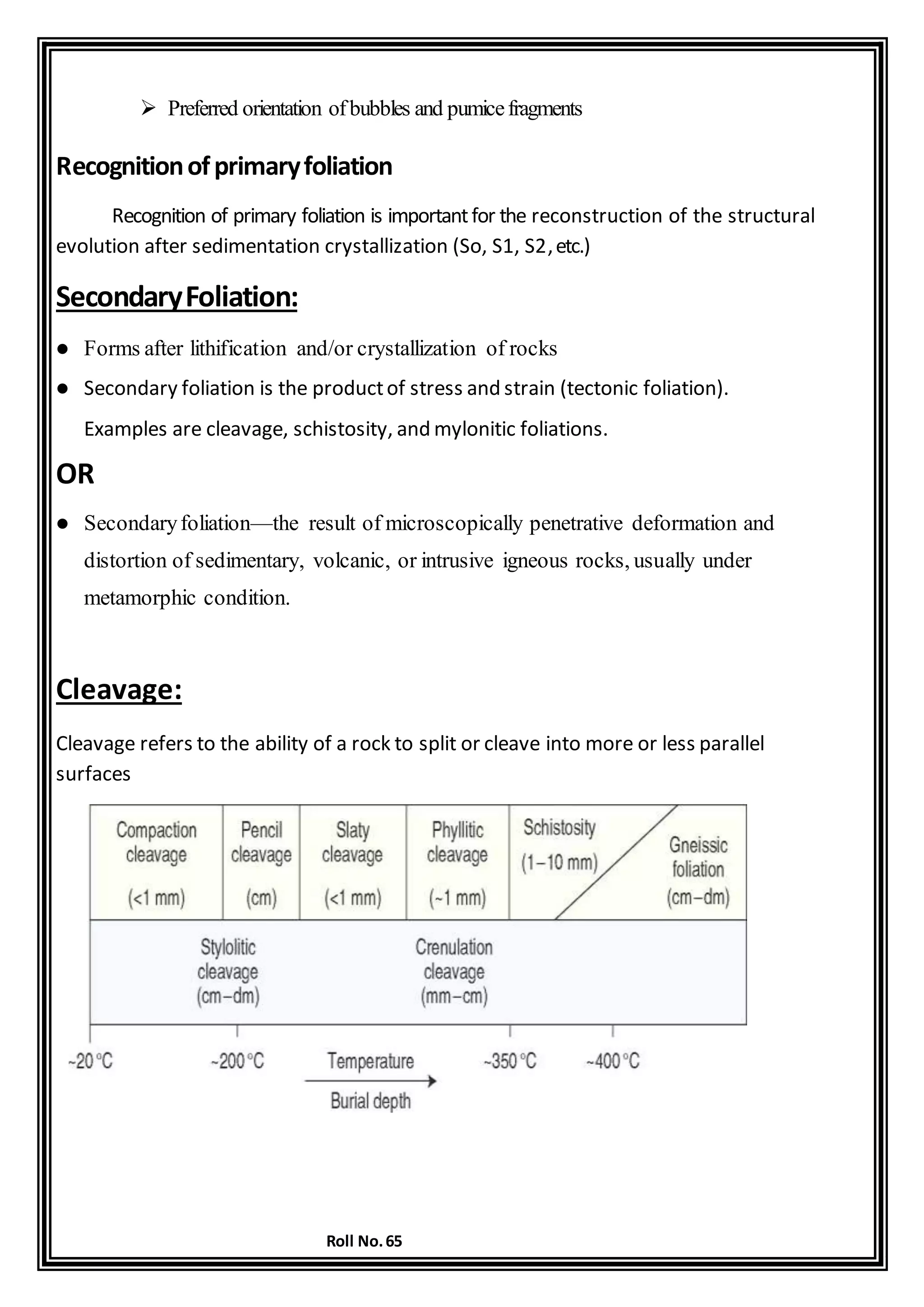 Foliation and lineation | DOCX