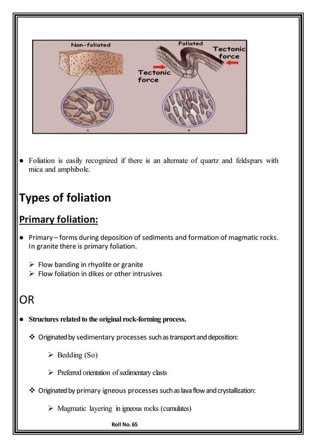 Foliation and lineation | DOCX