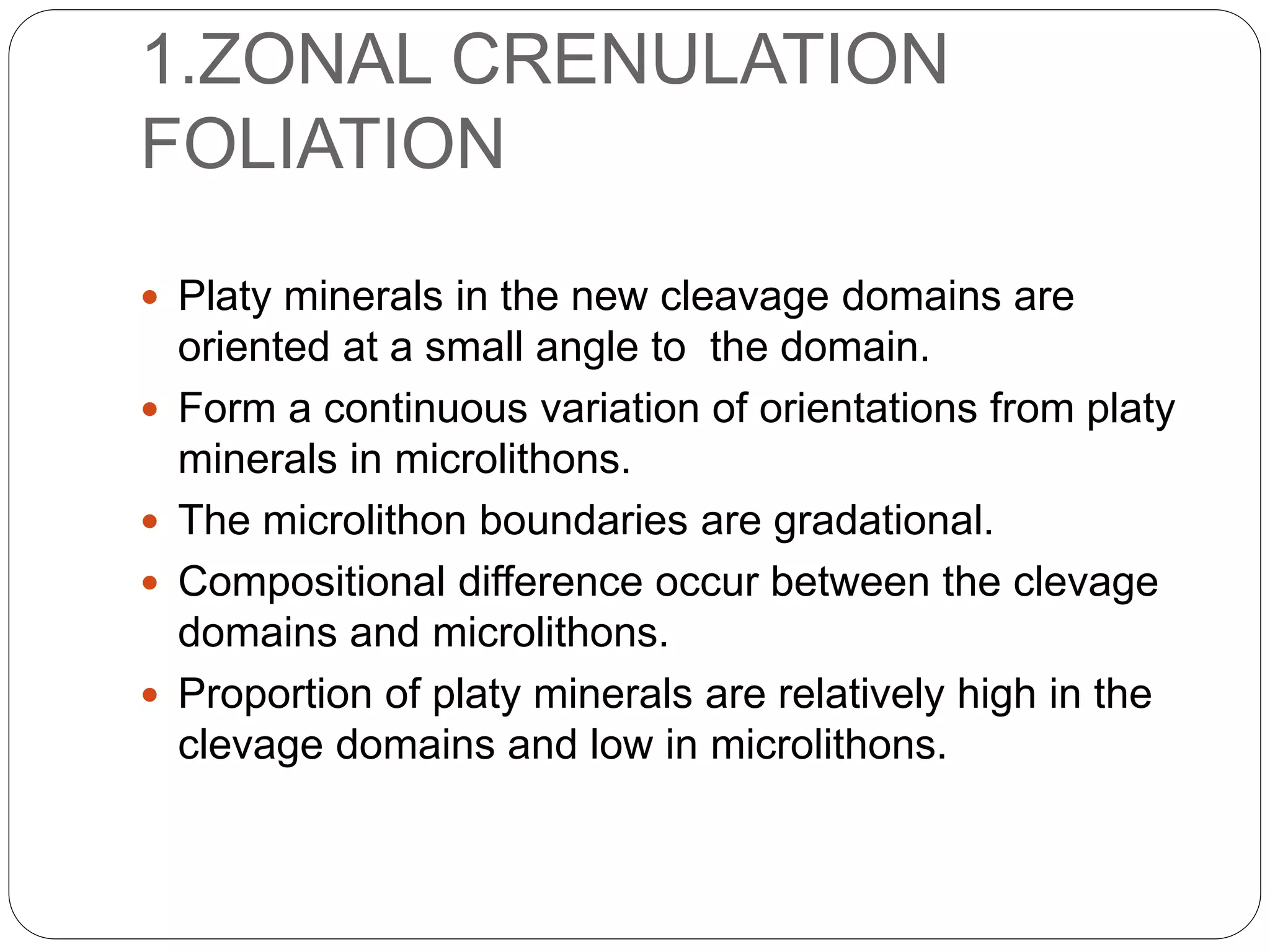 Types of Foliations and lineations and their characteristics | PPTX
