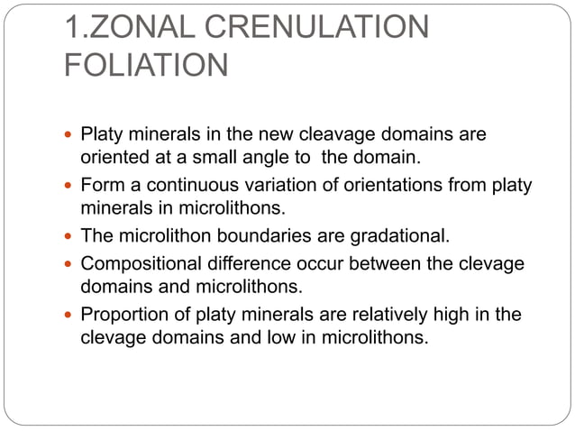 Types of Foliations and lineations and their characteristics | PPTX