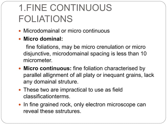 Types of Foliations and lineations and their characteristics | PPTX