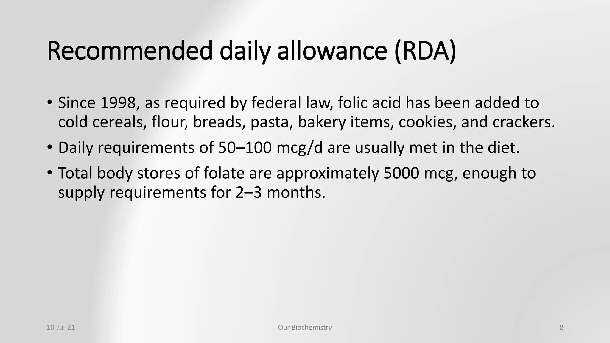 Folic acid- Chemistry, One carbon metabolism and megaloblastic anemia | PDF