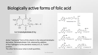 Folic acid- Chemistry, One carbon metabolism and megaloblastic anemia | PDF