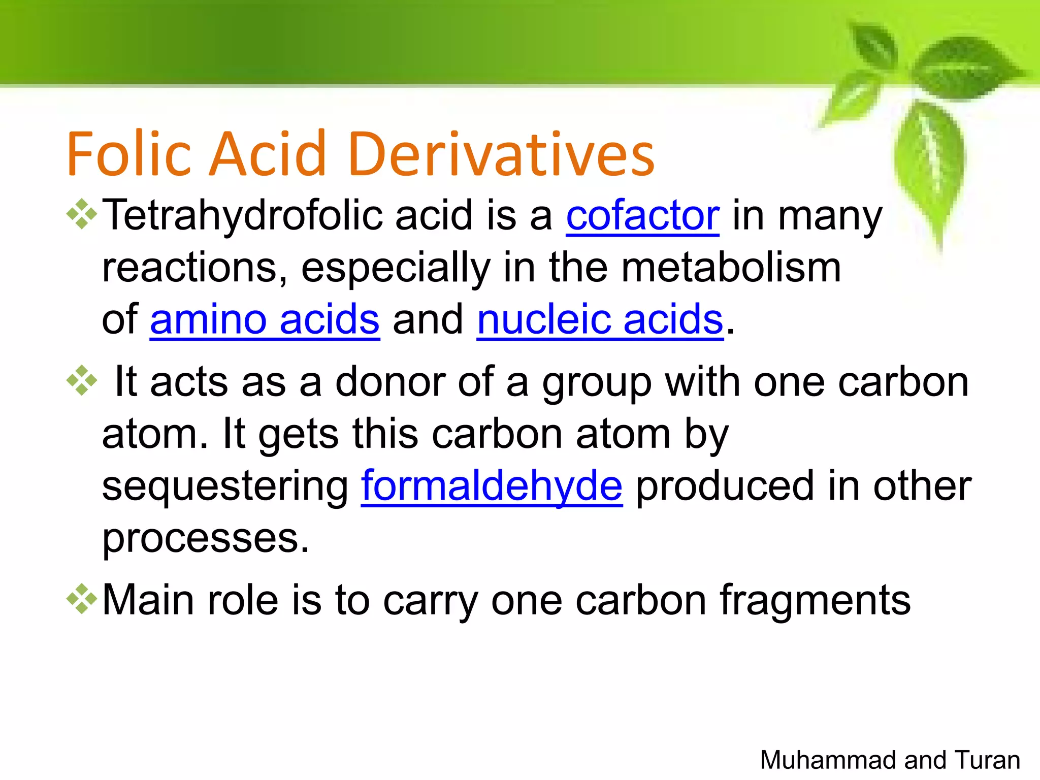 Folic acid and derivatives | PDF