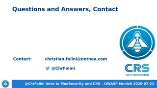 Introduction to ModSecurity and the OWASP Core Rule Set | PPT