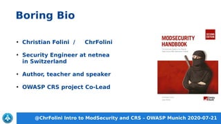 Introduction to ModSecurity and the OWASP Core Rule Set | PPT