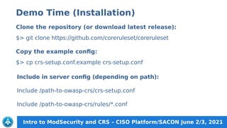 Extensive Introduction to ModSecurity and the OWASP Core Rule Set | PPT