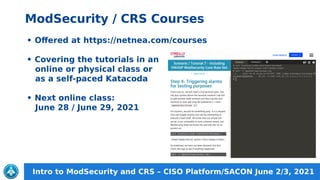 Extensive Introduction to ModSecurity and the OWASP Core Rule Set | PPT