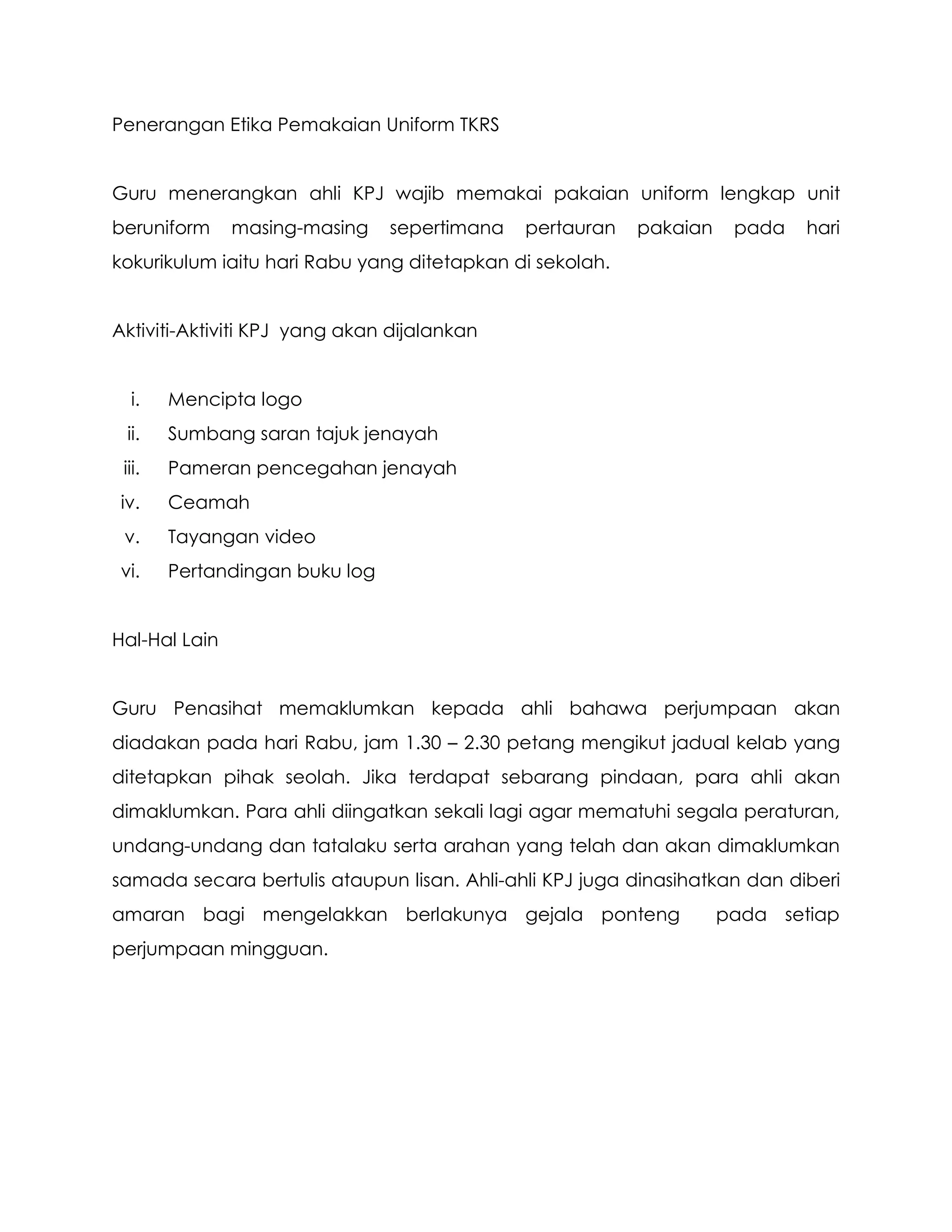 FOLIO KELAB PENCEGAHAN JENAYAH | DOC