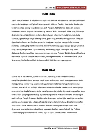 Folio Novel Kembara Amira Bahasa Melayu Tingkatan 5 | DOCX
