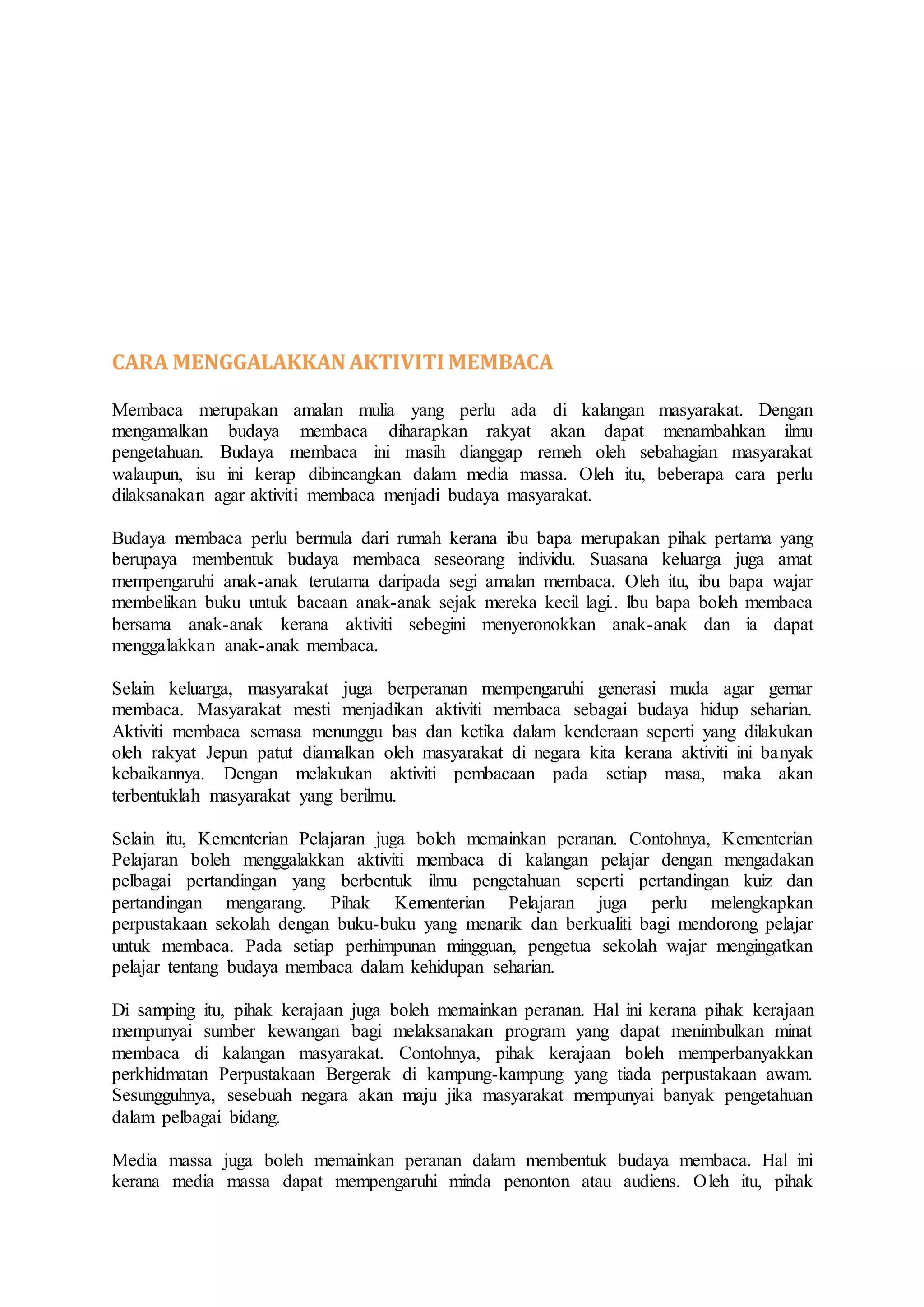 Folio Budaya Membaca | DOCX